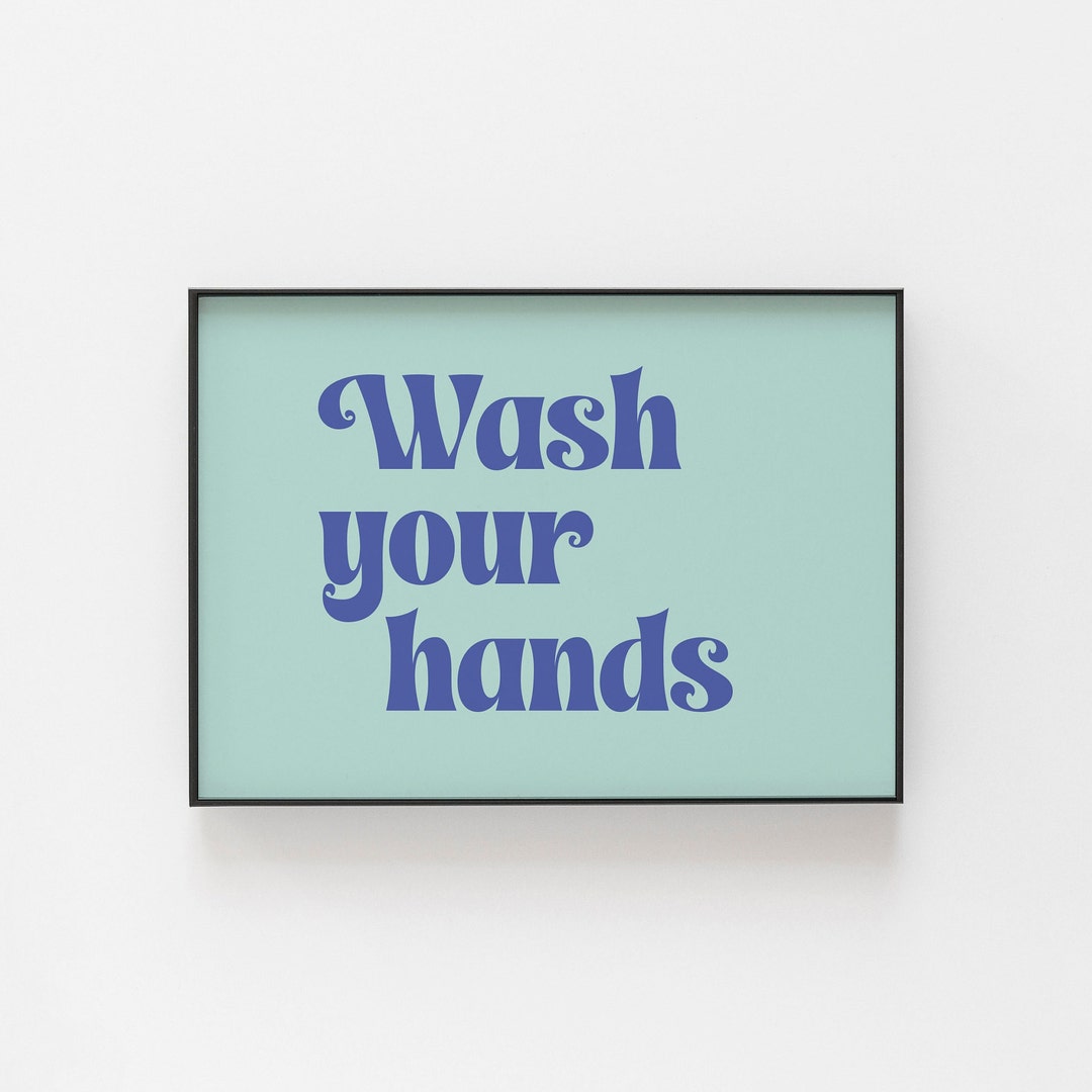 Bathroom Print Wash Your Hands Poster Etsy Bathroom Wall - Etsy
