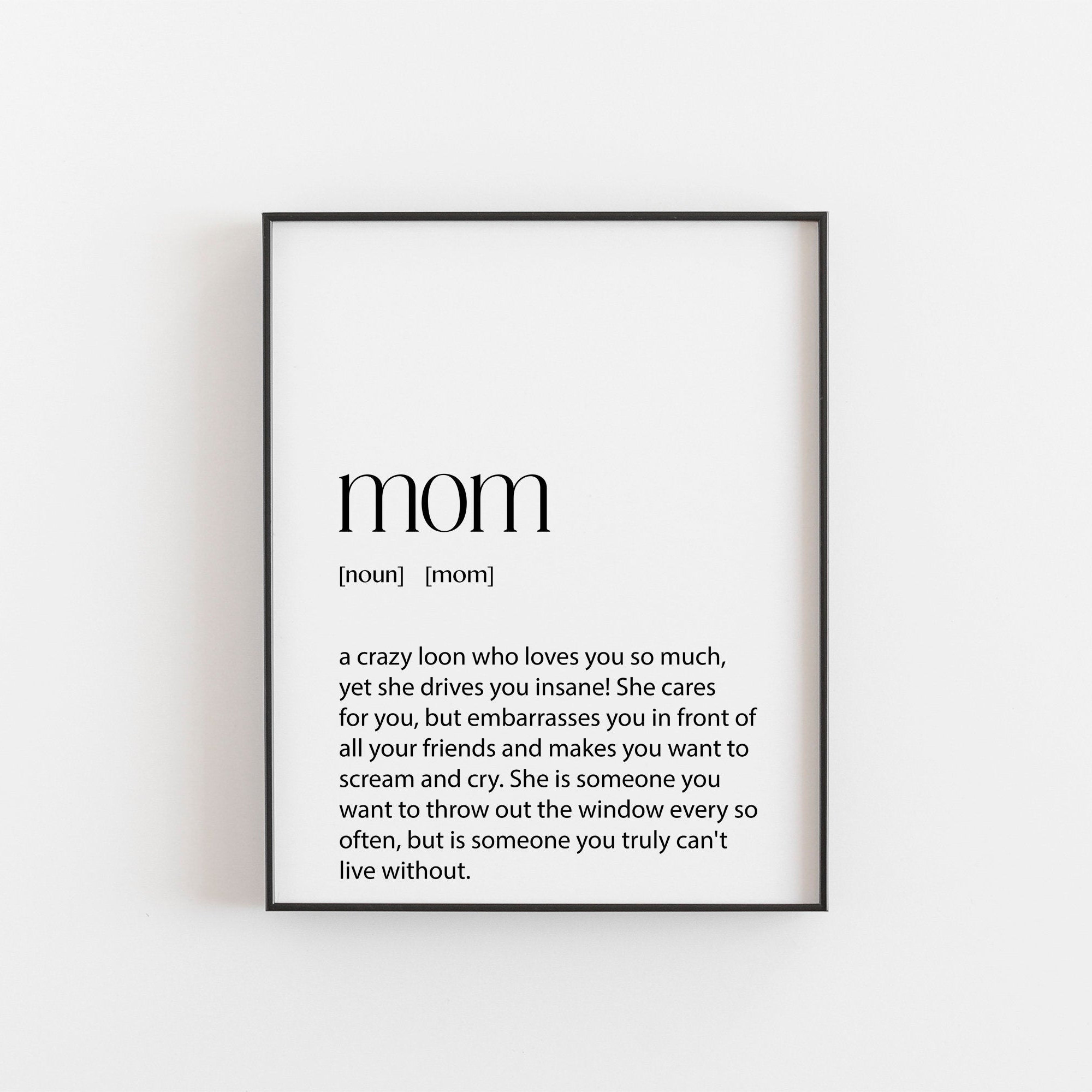Mom Definition Mom Gift Funny Mom Gift Mom Birthday Gift | Etsy