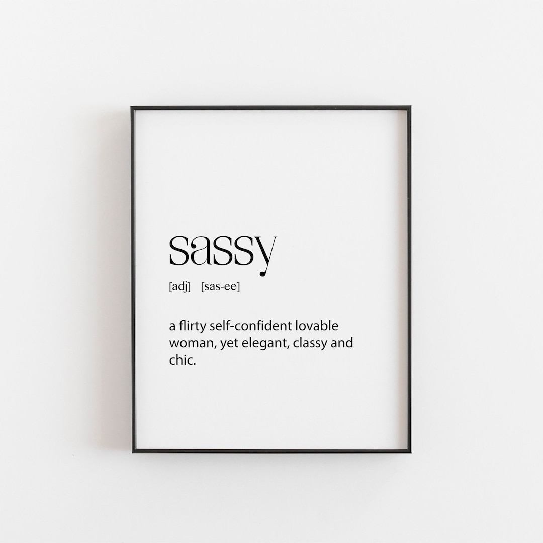 Sassy Definition Print | Digital Download | Minimalist Room Decor ...