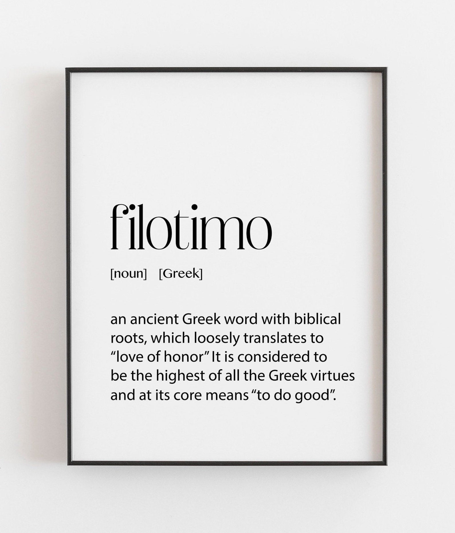 Greek Art Filotimo Definition Greek Poster Greek Wall Art | Etsy