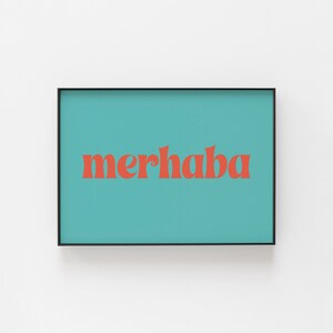 Merhaba Print, Turkish Prints, Bold Wall Art, Turkey Wall Art, Hello ...