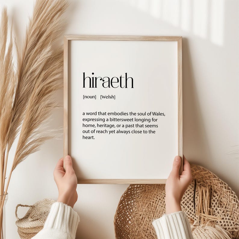 Hiraeth Welsh Definition Print – Sentimental Welsh Gift for Christmas ...