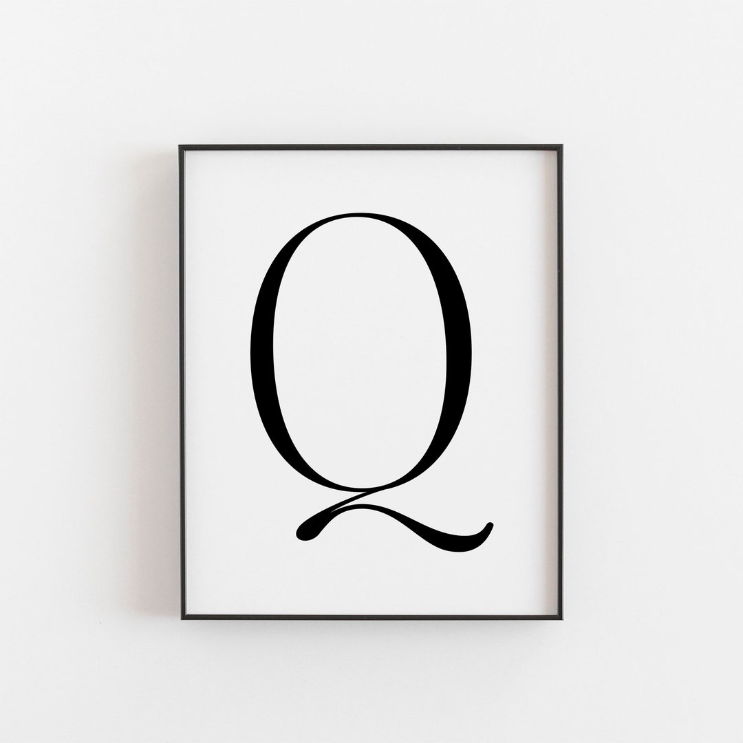Letter Q Print, Letter Q Wall Art, Letter Q Poster, Letter Q Wall Art ...