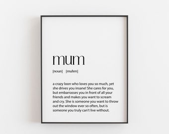 Personalised Mum Photo Collage, Mum Print, Wall Art Framed, Print for ...