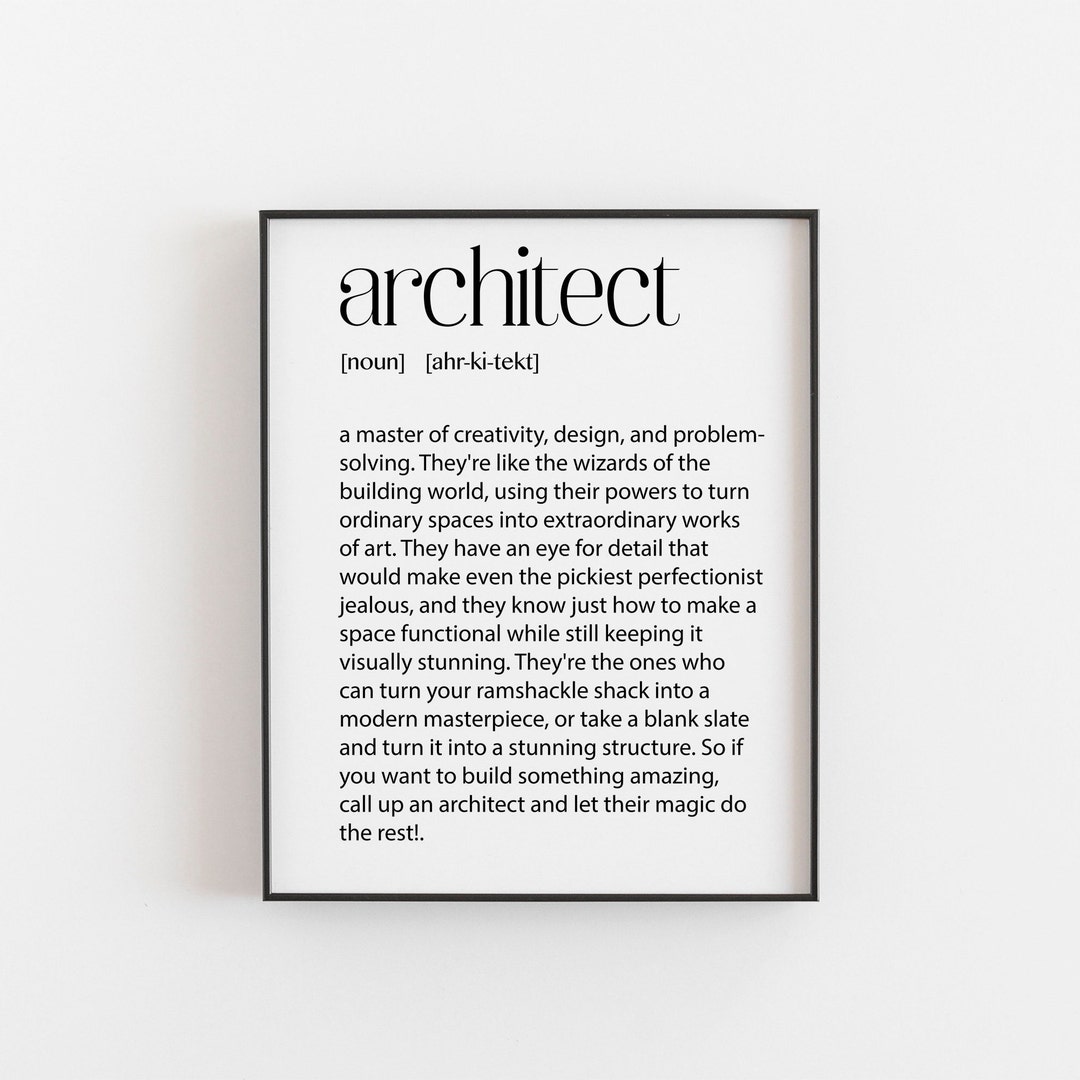 Architect Definition Print - Dream Weaver, Master of Creativity and ...