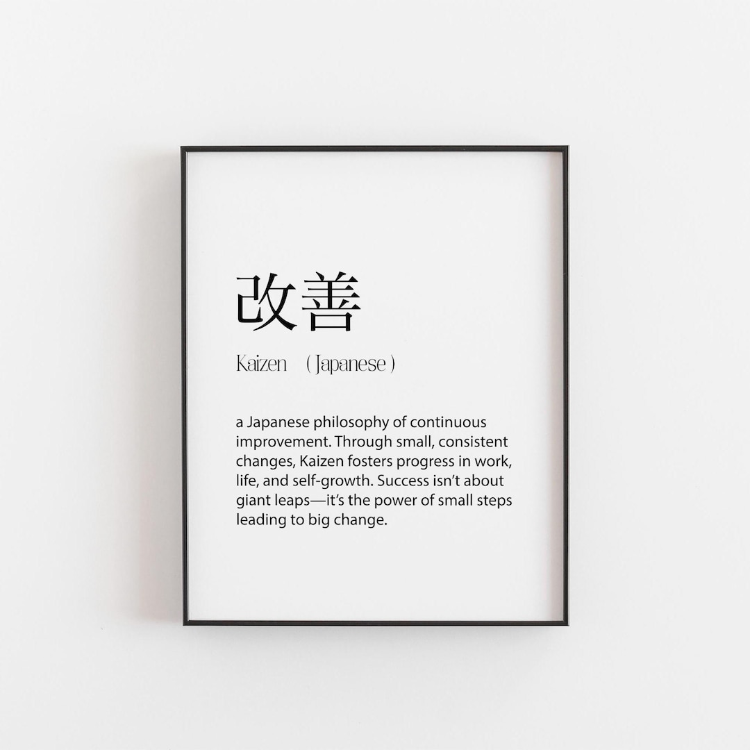 Kaizen Print – Japanese Philosophy Wall Art | Continuous Improvement ...