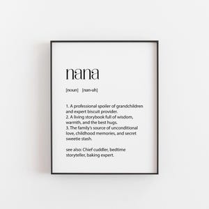 Nana Print – Funny Nana Gift – Sentimental Wall Art – Grandmother Print ...
