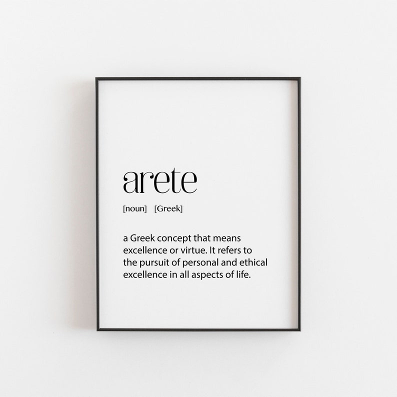 Greek Art, Arete Definition, Greek Poster, Greek Wall Art, Greek Themed ...