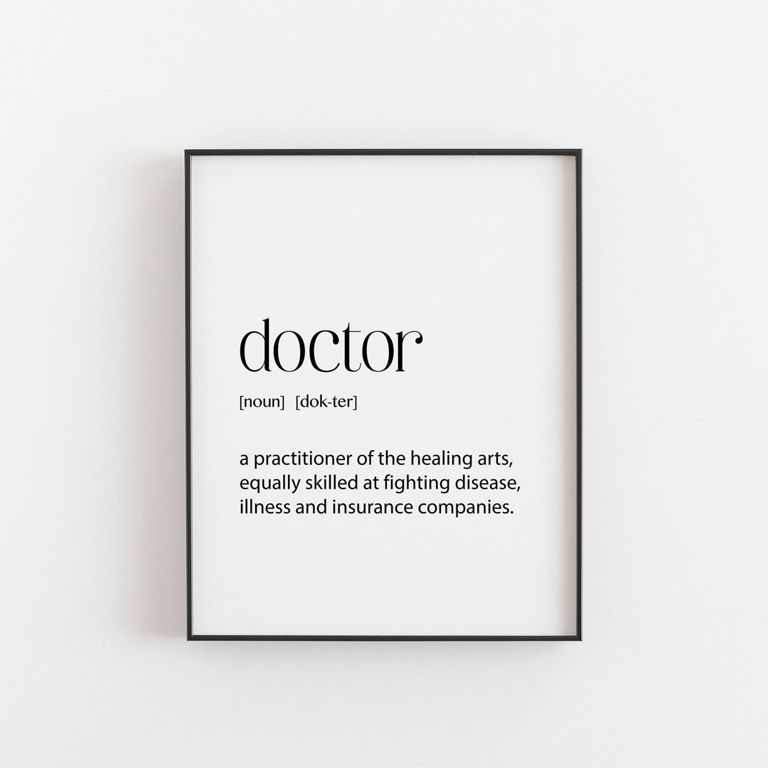 Doctor Definition Print - Doctor Appreciation - Printable Option ...