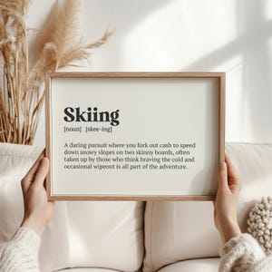 Funny Skiing Print – Humorous Ski Wall Art – Winter Sports Decor – Ski ...
