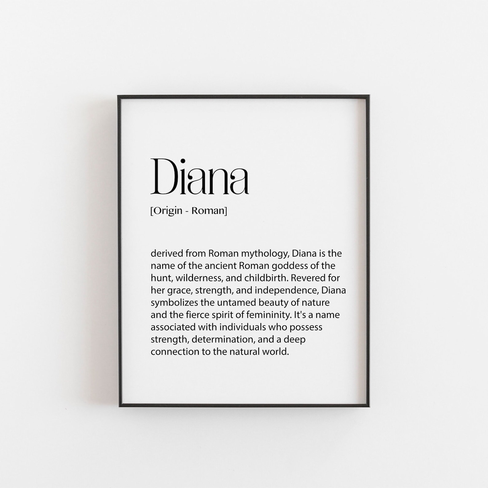Diana Name Meaning Print, Roman Origin, Diana Present, Personalized ...