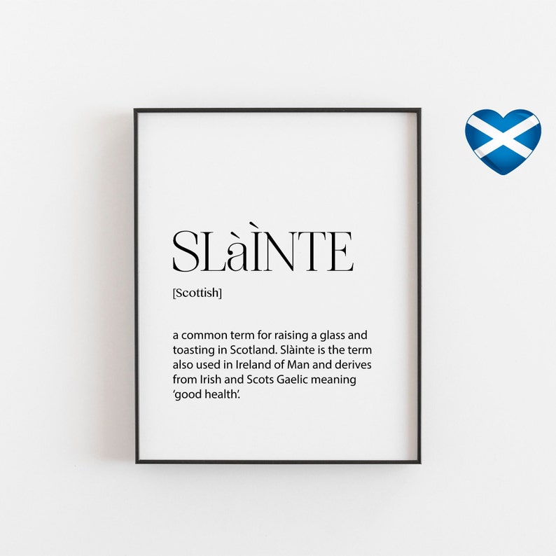 Slàinte Print Scottish Print Minimalist Print Scotland - Etsy