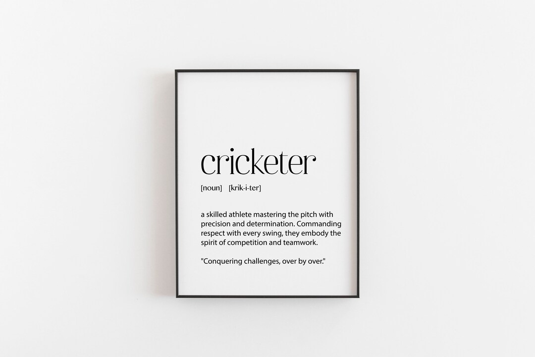 Cricket Print, Definition Print, Cricket Gift. Wall Art for Cricketers ...