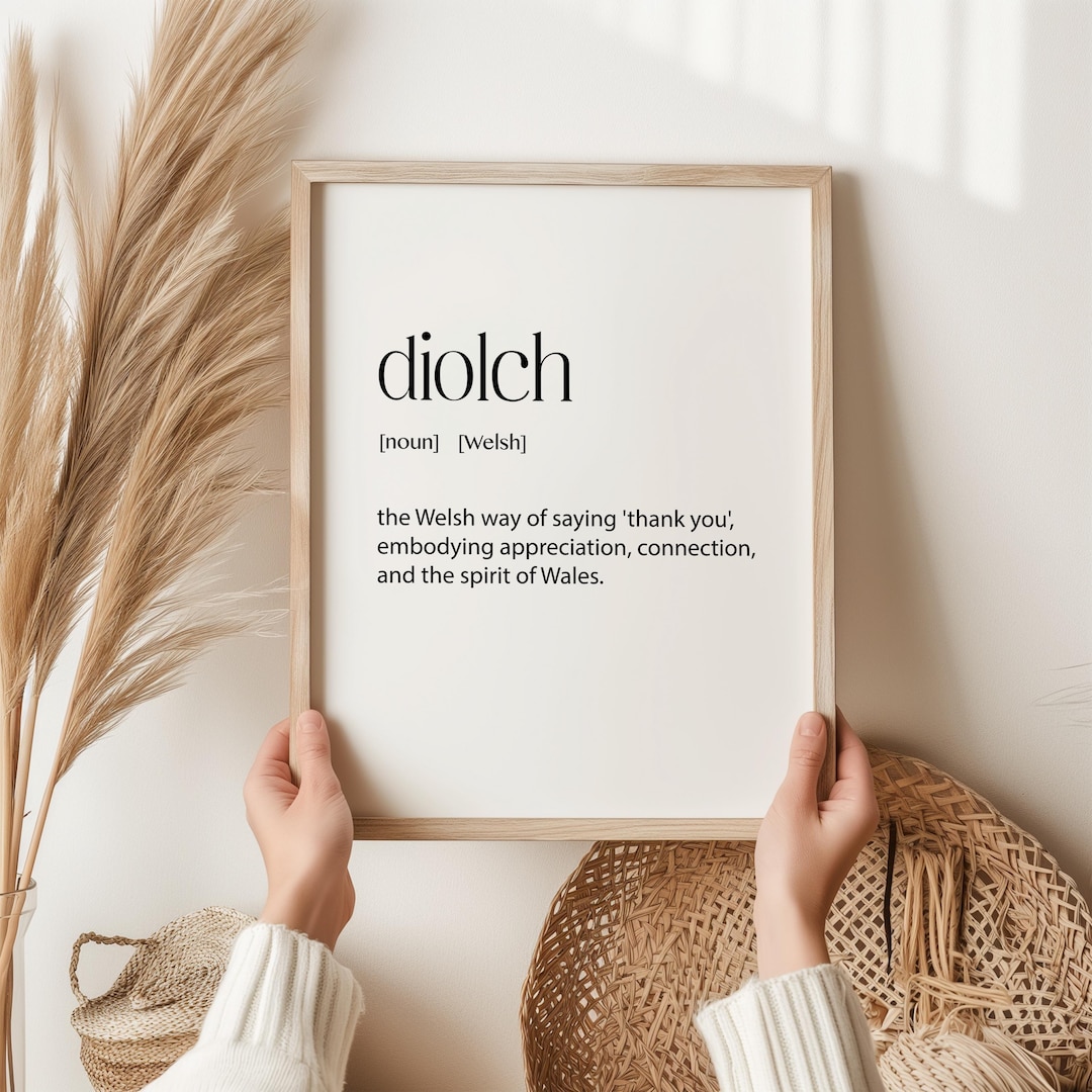 Diolch Welsh Print – Meaning Thank You in Welsh | Thoughtful Gift for ...