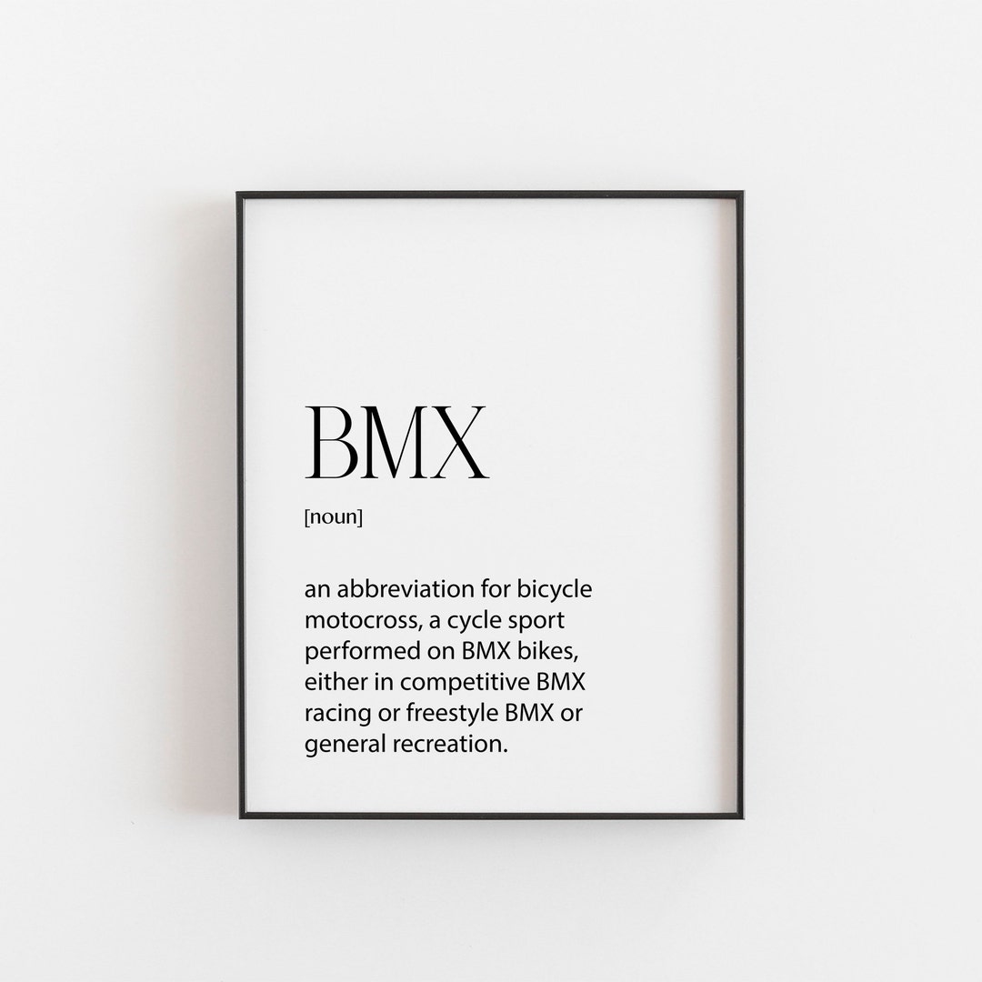BMX Poster, BMX Definiton, Boys Wall Art, Dirtbike Decorations, Dirt ...