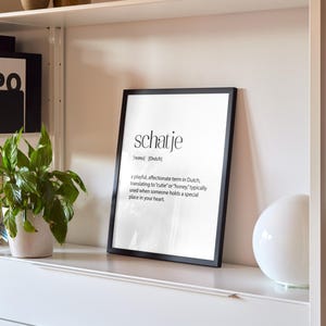 Schatje Definition Print | Dutch Wall Art | Sweetheart Decor | Love ...