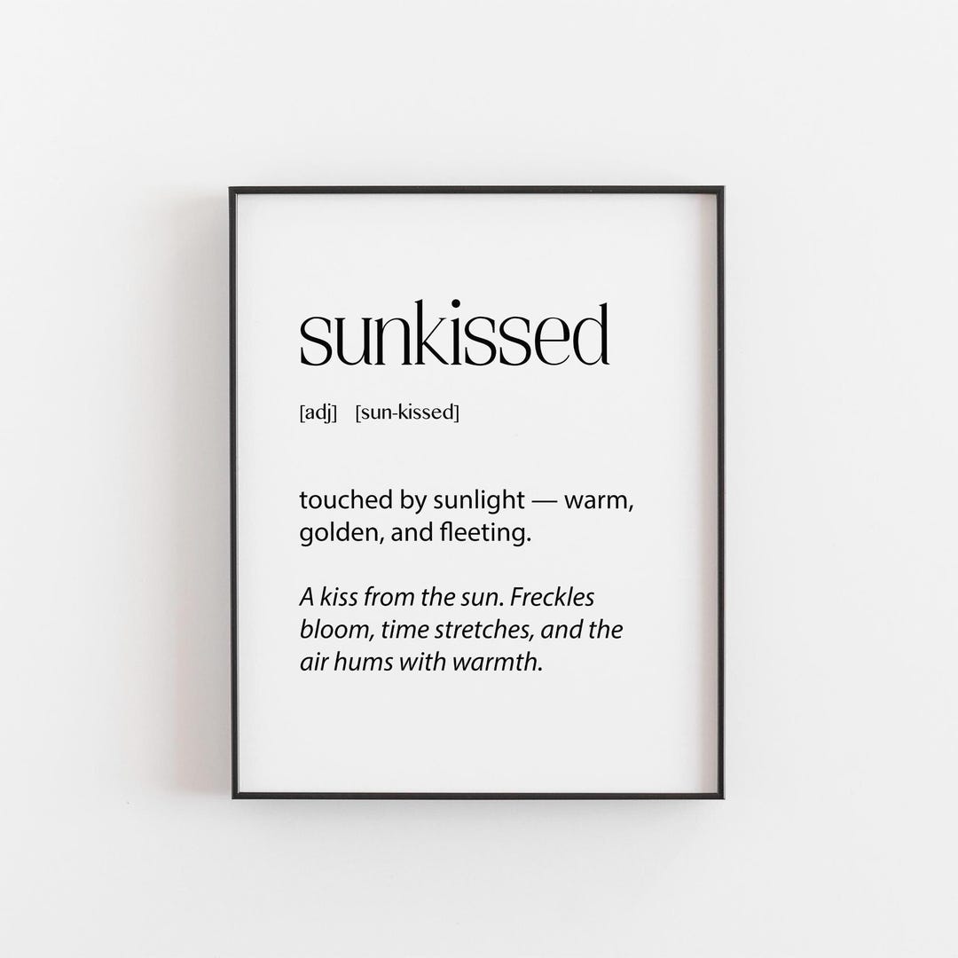Sunkissed Definition Wall Art – Minimalist Summer Print, Sunshine Word ...