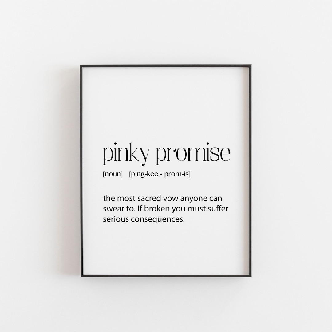 Pinky Promise Definition Print, Best Friend Gift, Bestie Gift, Pinky ...