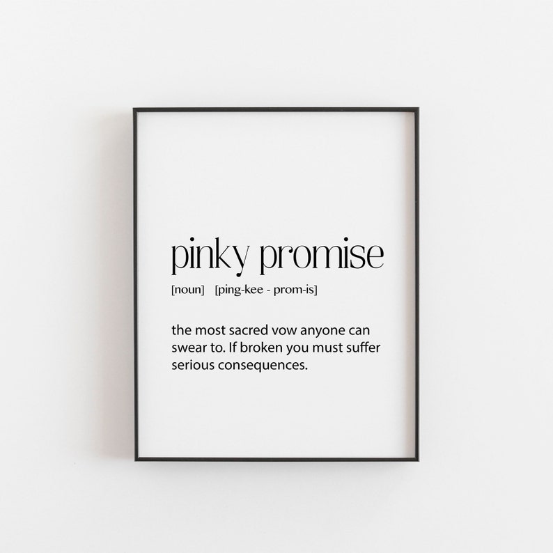 Pinky Promise Pinky Promise Art Pinky Promise Print A4 - Etsy