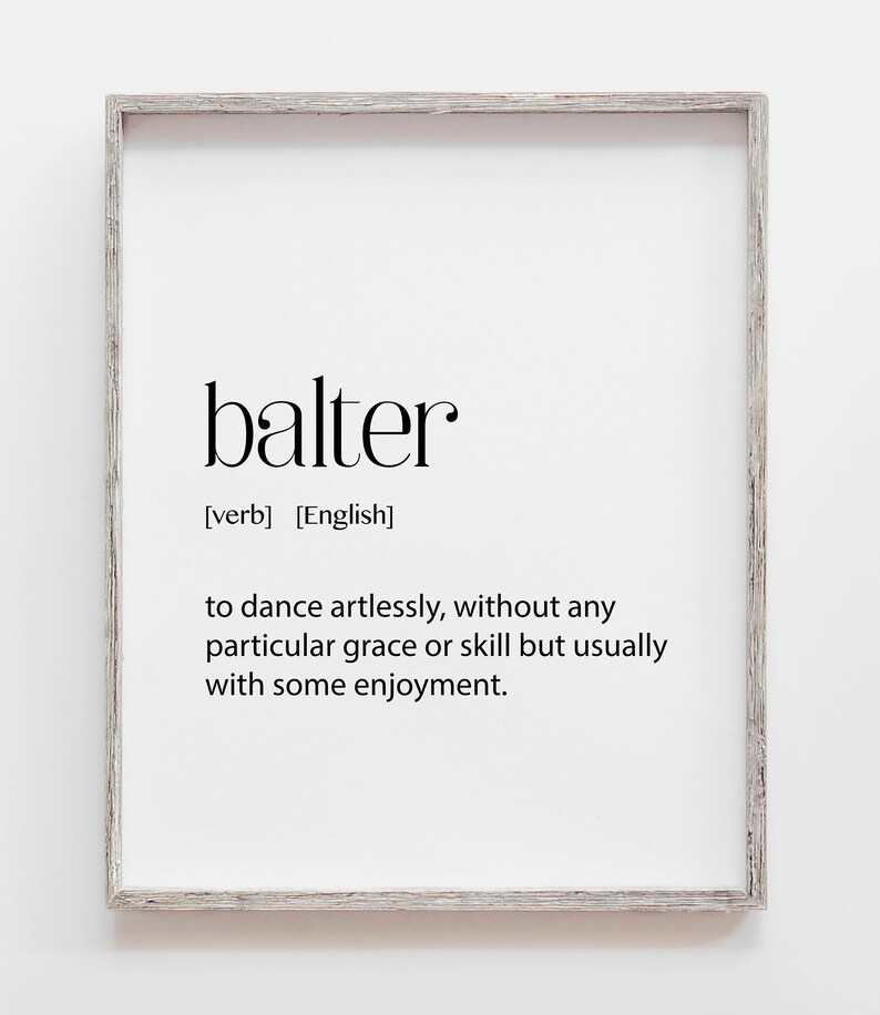 Dance Poster Dance Print Balter Definition Dance Wall Art - Etsy UK
