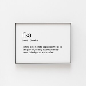 Fika Scandinavian Print Art for Cafe Nordic Design Minimalist Art for ...