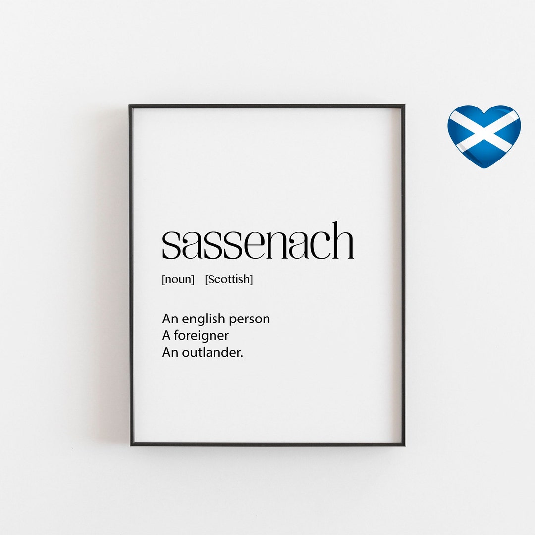 Sassenach Scottish Digital Download Print, Modern Minimalist Definition ...
