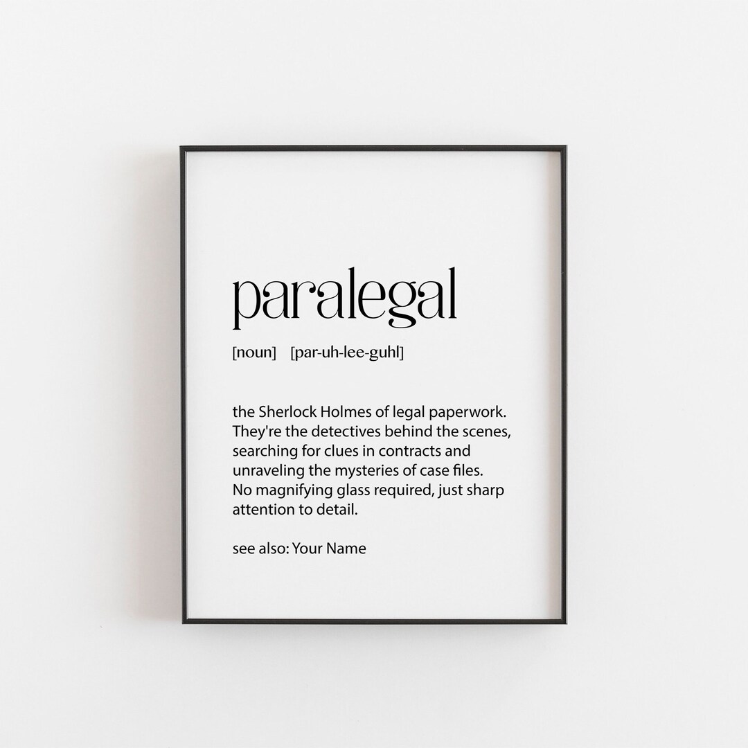 Paralegal Gift, Funny Gifts for Paralegals, Dictionary Print, Wall Art ...
