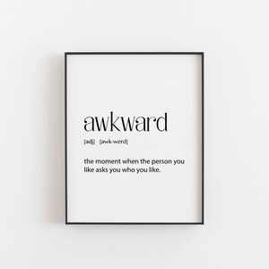 Awkward Definition Teen Bedroom Art Female Teen Bedroom - Etsy UK