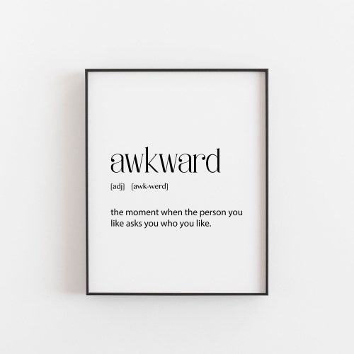 Awkward Definition Teen Bedroom Art Female Teen Bedroom - Etsy UK
