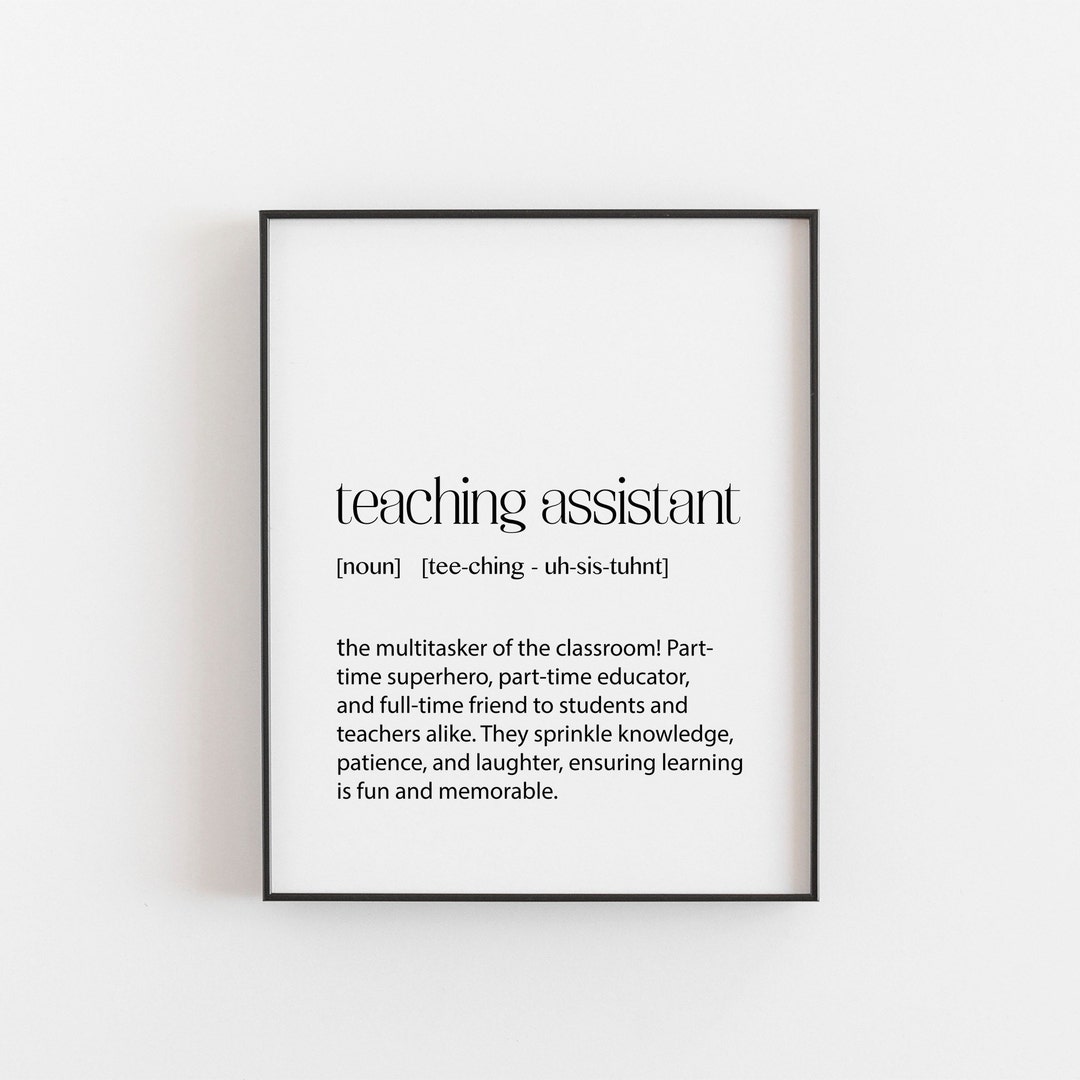 Teaching Assistant Gift: Definition Print - Appreciation Thanks ...