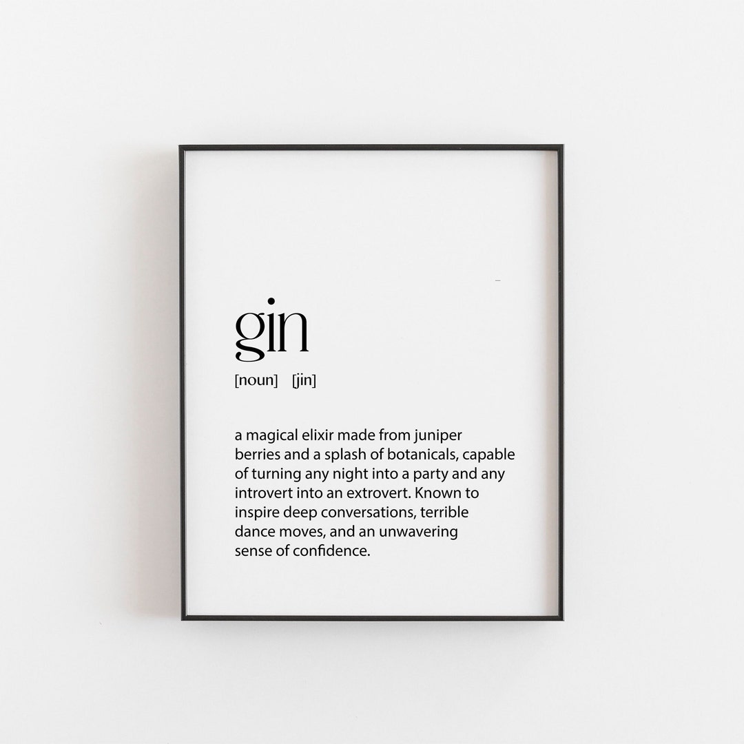 Let the Fun Be-gin - Funny Gin Definition Art Print - Perfect Gift for ...