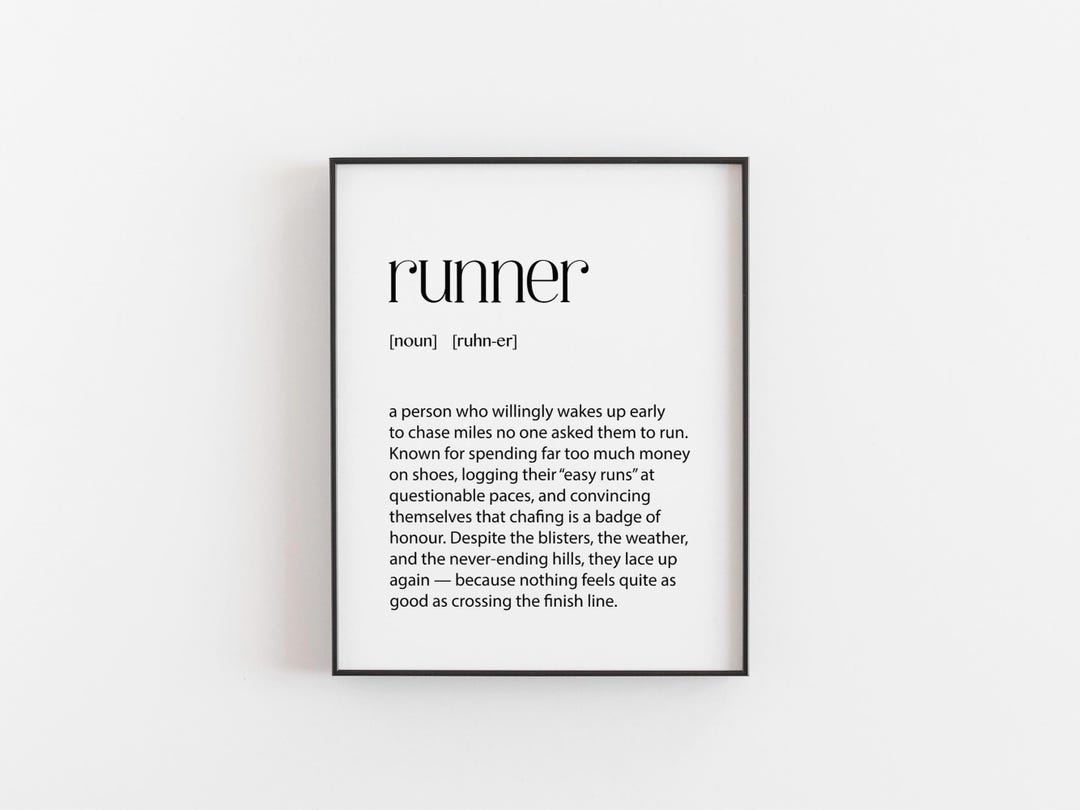 Runner Definition Art Print: the Funniest Way to Celebrate Your Running ...
