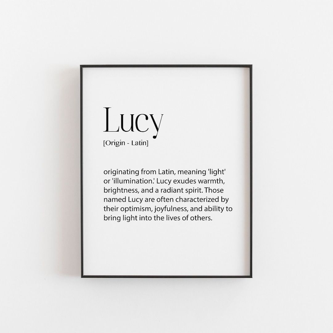 Lucy Name Meaning Print, Girls Name Art, Nursery Decor, Personalised ...