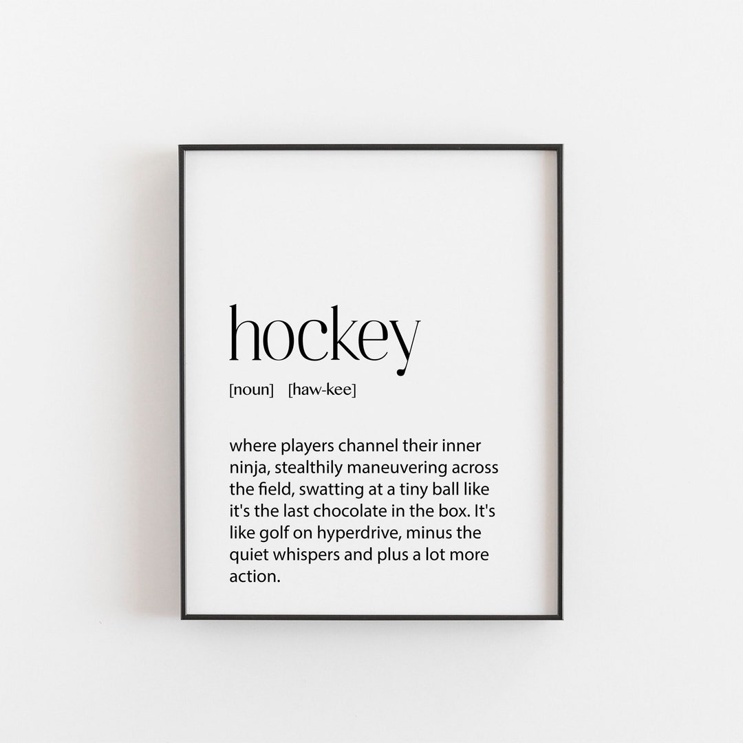 Hockey Definition Print for Player and Fans of This Sport Room Decor ...