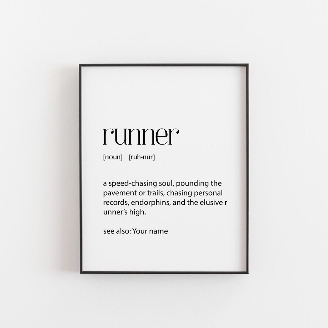 Runner Definition Print – Inspirational Wall Art for Runners, Fitness ...