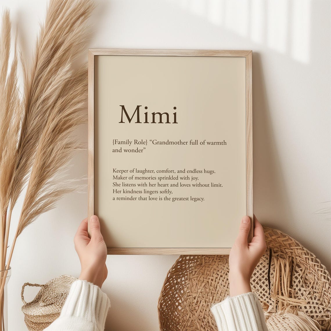 Mimi Definition Print | Grandmother Gift | Family Wall Art ...