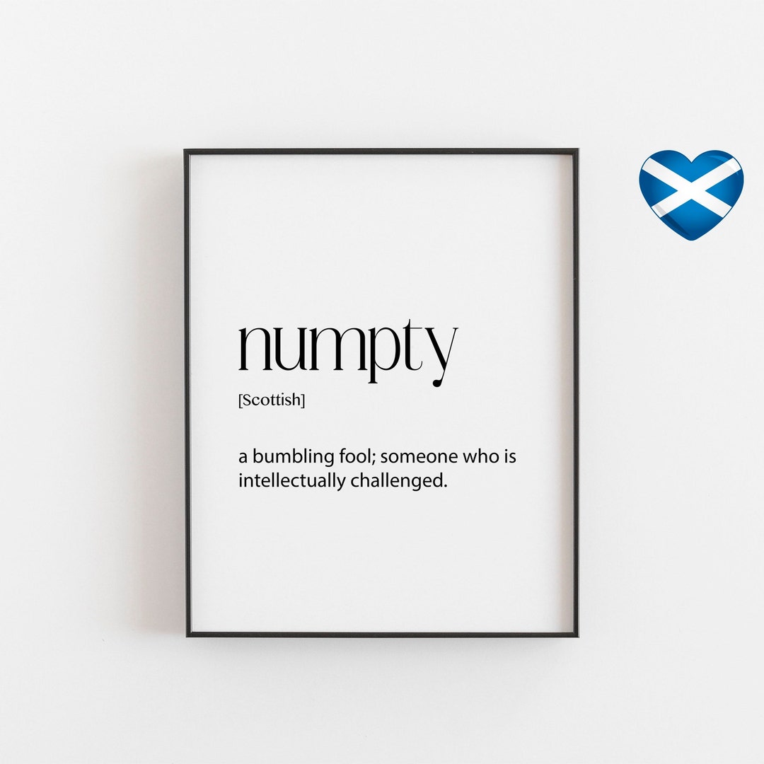 Scottish Print Numpty Definition Print Funny Scottish - Etsy