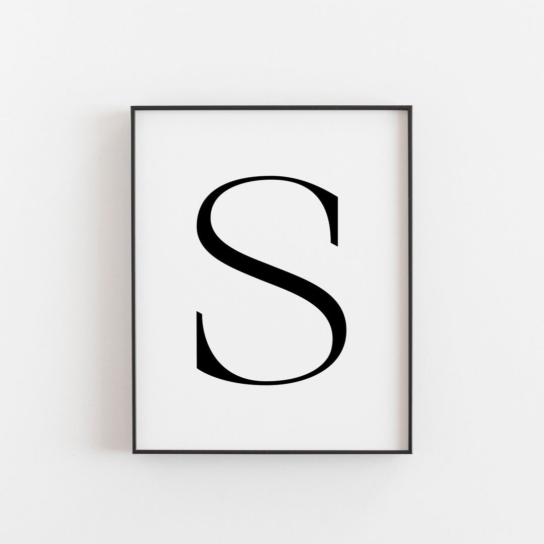 Letter S Print, Letter Initial Print, Modern S Poster, Letter S Wall ...