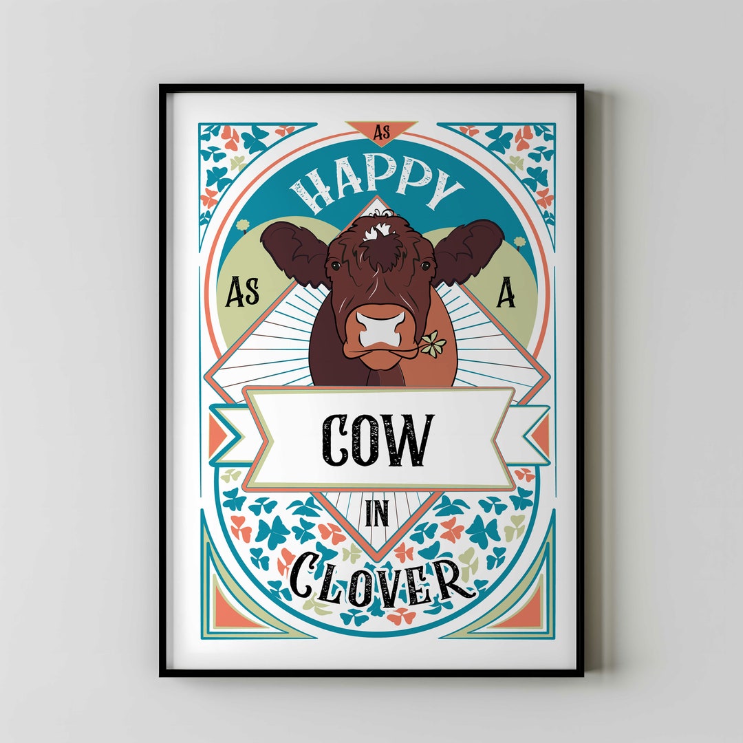 Positive Quote Print for the Home Cow Art Print, Farmhouse Decor ...