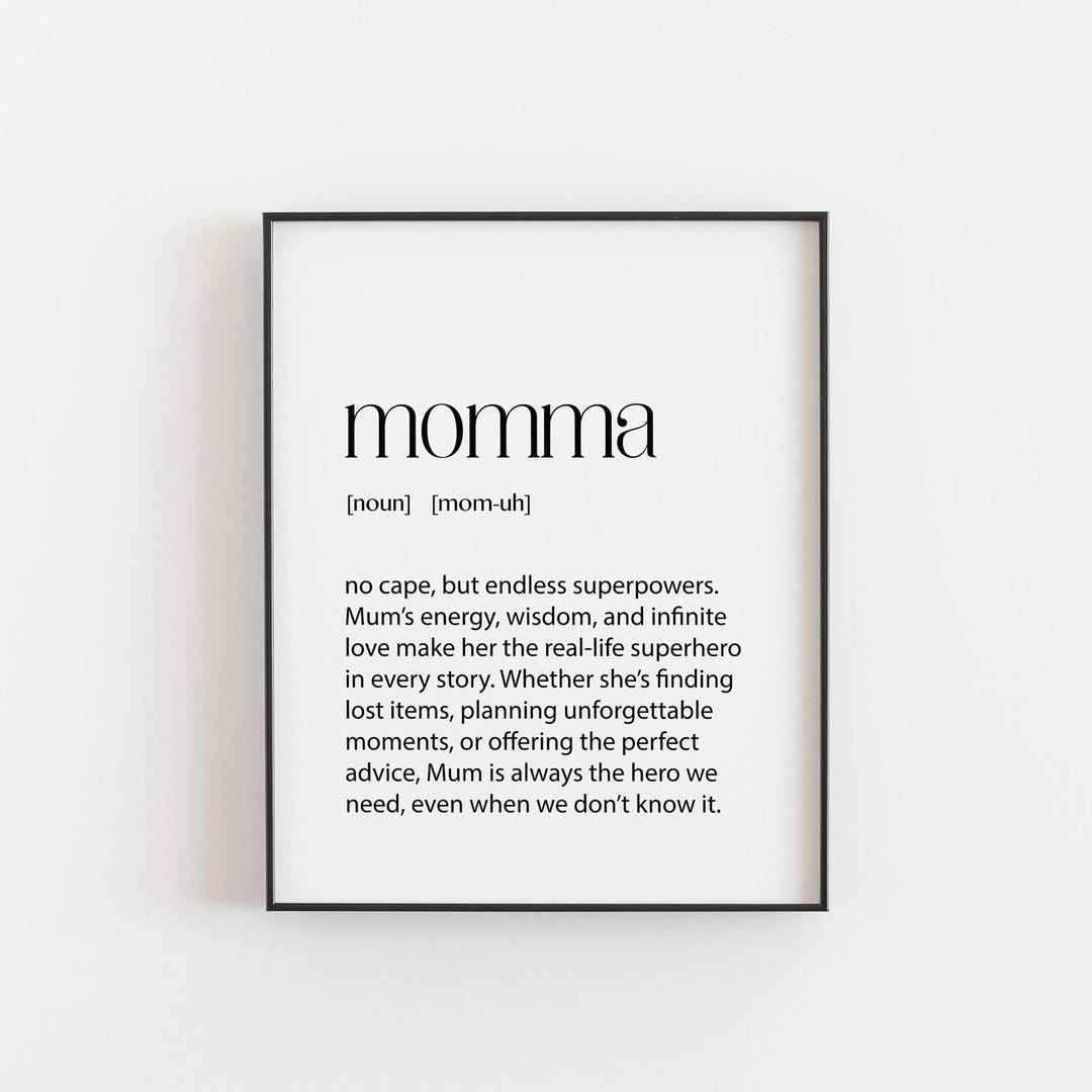 Momma Definition Print - Superhero Mum Gift - Perfect for Christmas ...