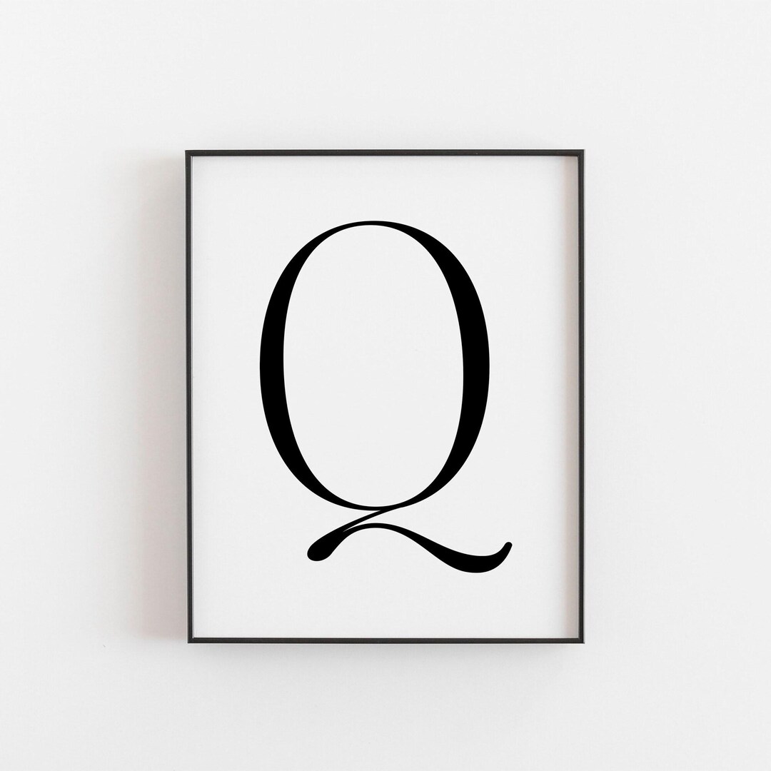 Minimalist Letter Q Print - Alphabet Art, Monogram Wall Decor, Q ...
