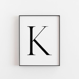 Letter K Poster, Modern, Minimalist, This Print Perfect for Anyone ...