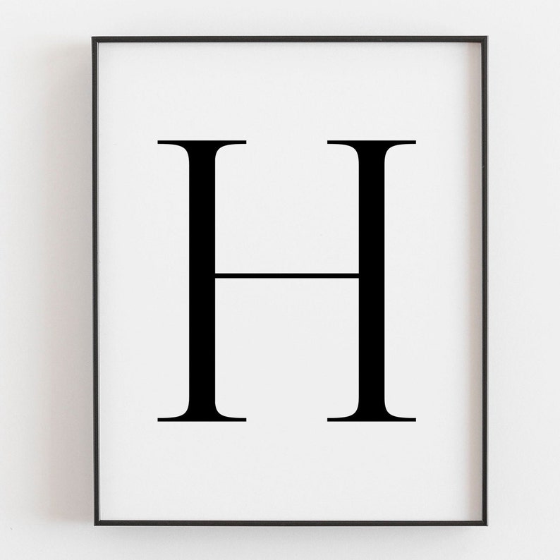 Letter H Wall Decor Letter H Print Letter H Poster Letter H | Etsy