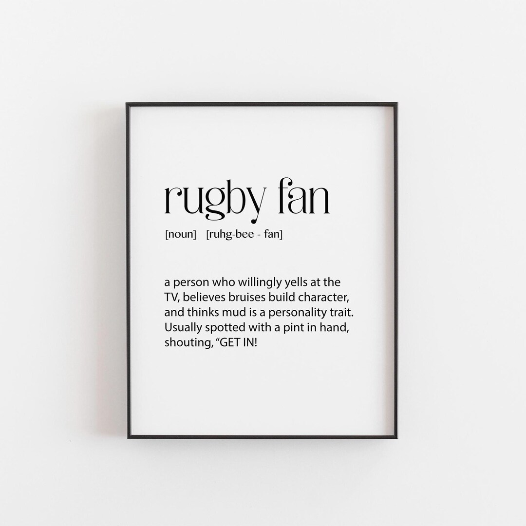 Funny Rugby Fan Definition Print - Dictionary-style Sports Art for ...