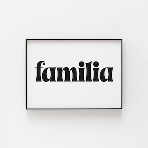 Familia Print - Colourful Family Definition Wall Art, Bilingual Home ...