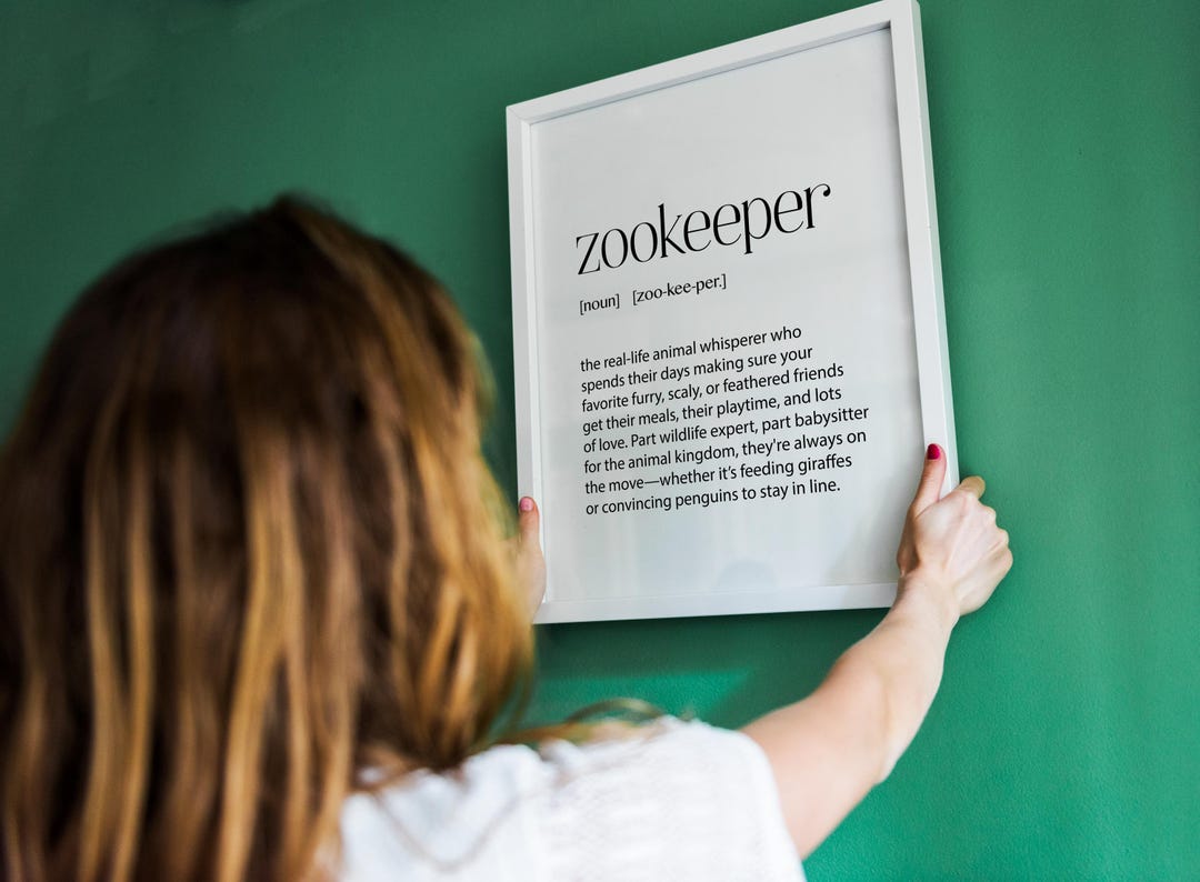 Zookeeper Definition Print | Unique Animal Lover Gift | Funny Gift for ...