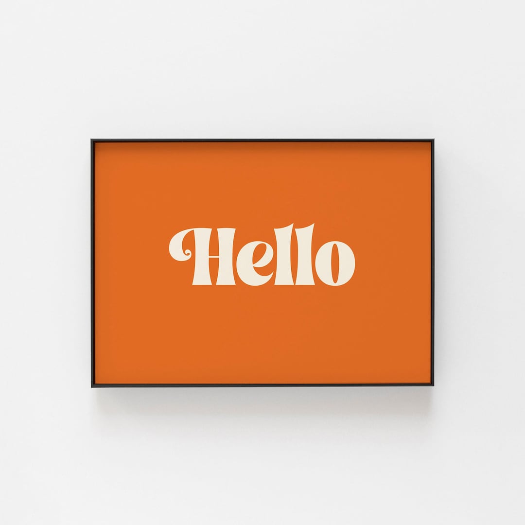 Hello Print, Wall Art, Coloured Wall Art, Welcome Sign, House Room Art ...