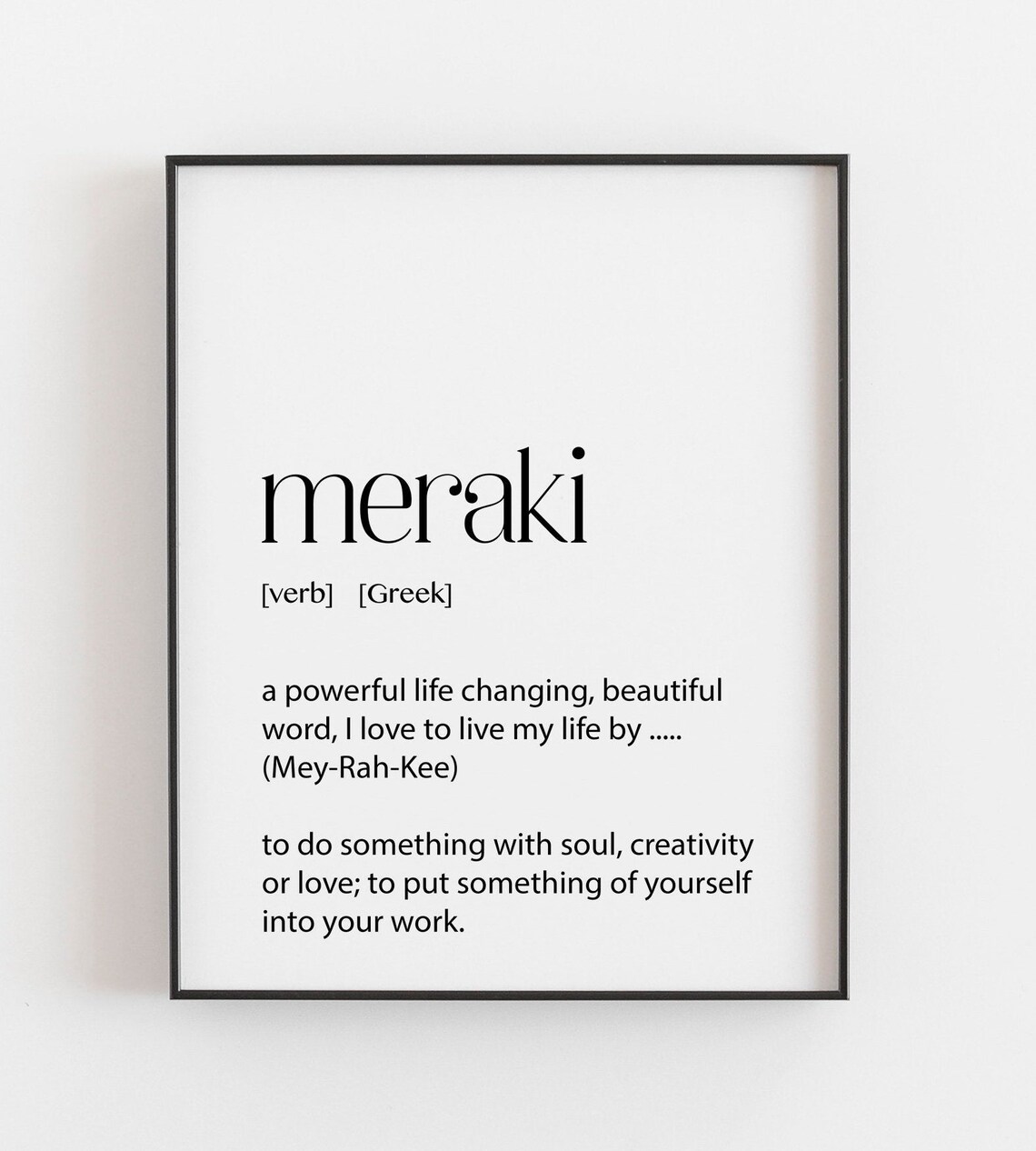 Greek Art Meraki Definition Greek Poster Greek Wall Art | Etsy