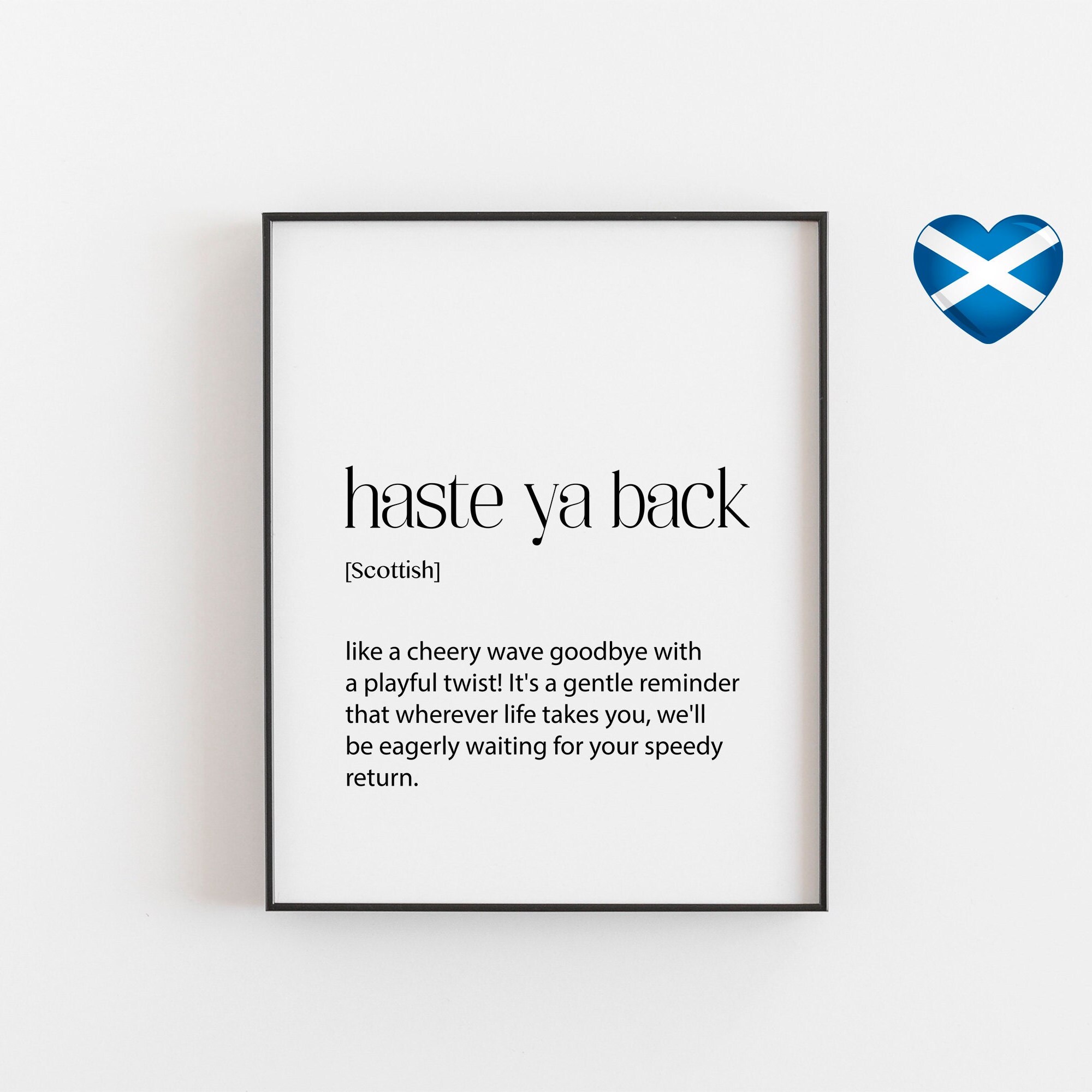 Scottish Print Haste Ye Back Definition Print Scottish - Etsy