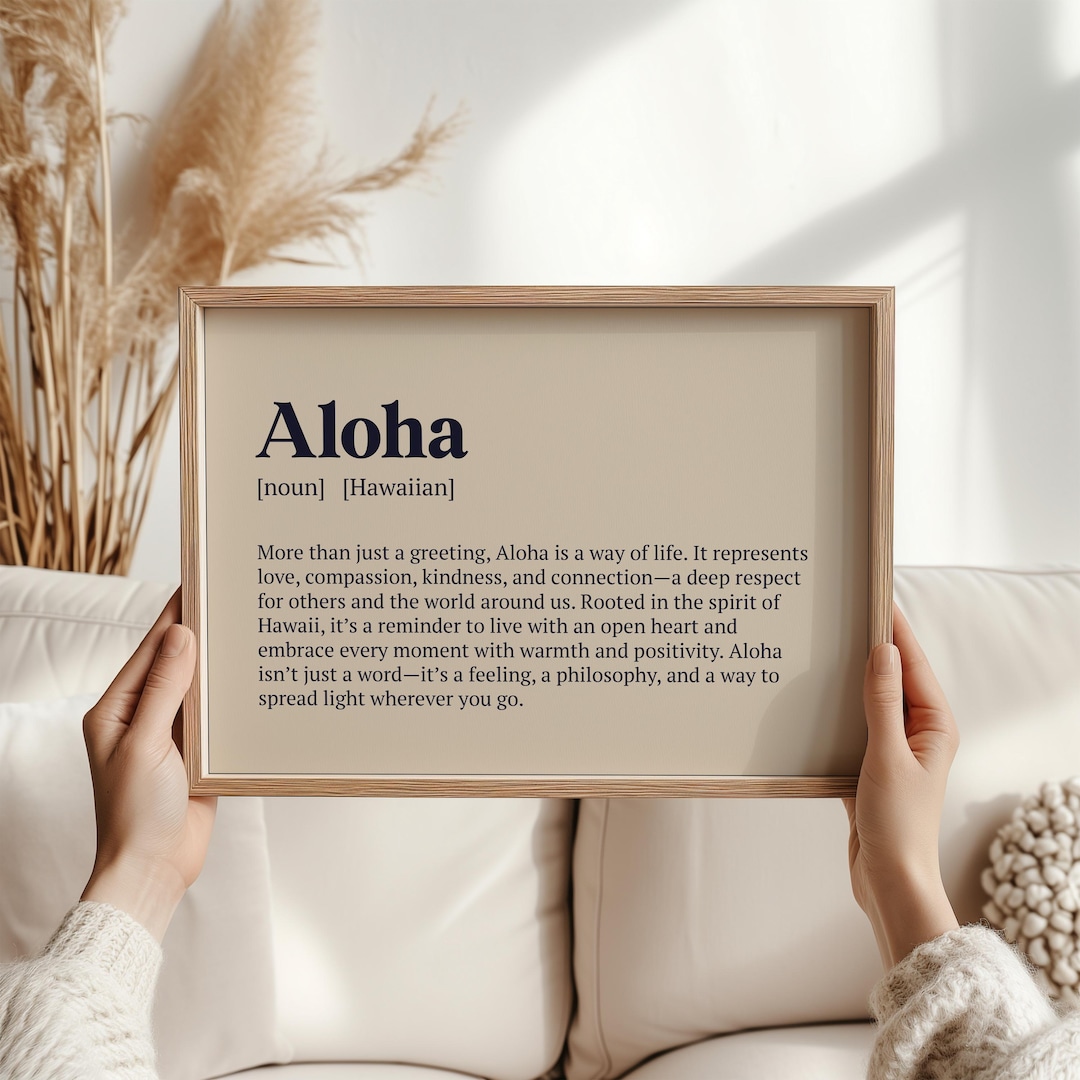 Aloha Definition Print - Hawaiian Spirit of Love & Compassion ...